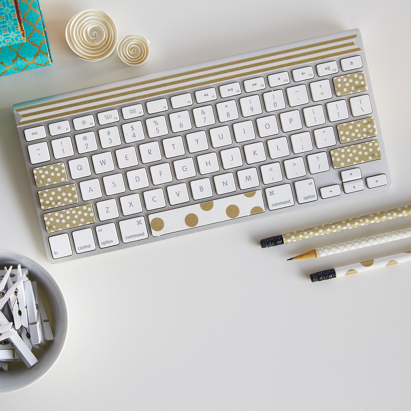 Paper Craft It™ Whitegold Washi Tape Keyboard