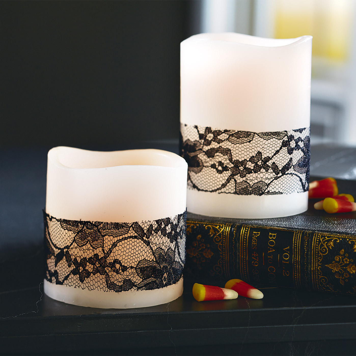 Black Lace LED Candles